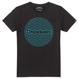 Headworx Mens Wave Pattern T-Shirt (Black) | Sportpursuit.com