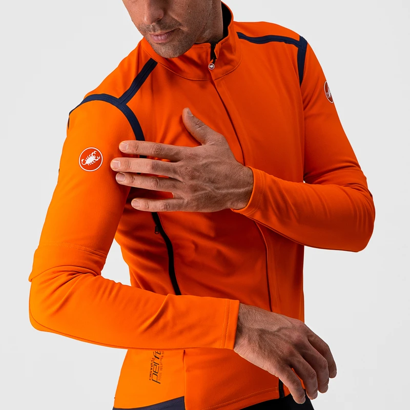 Castelli Mens Perfetto Ros Convertible Jacket (Brilliant Orange/Dark S