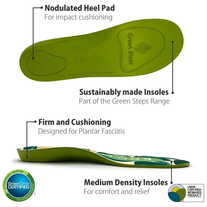 Footactive Green Steps Insoles (Green) | Sportpursuit.com