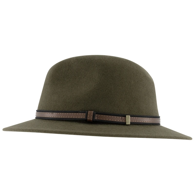 MGO Wood Fedora Hat (Olive) | Sportpursuit.com