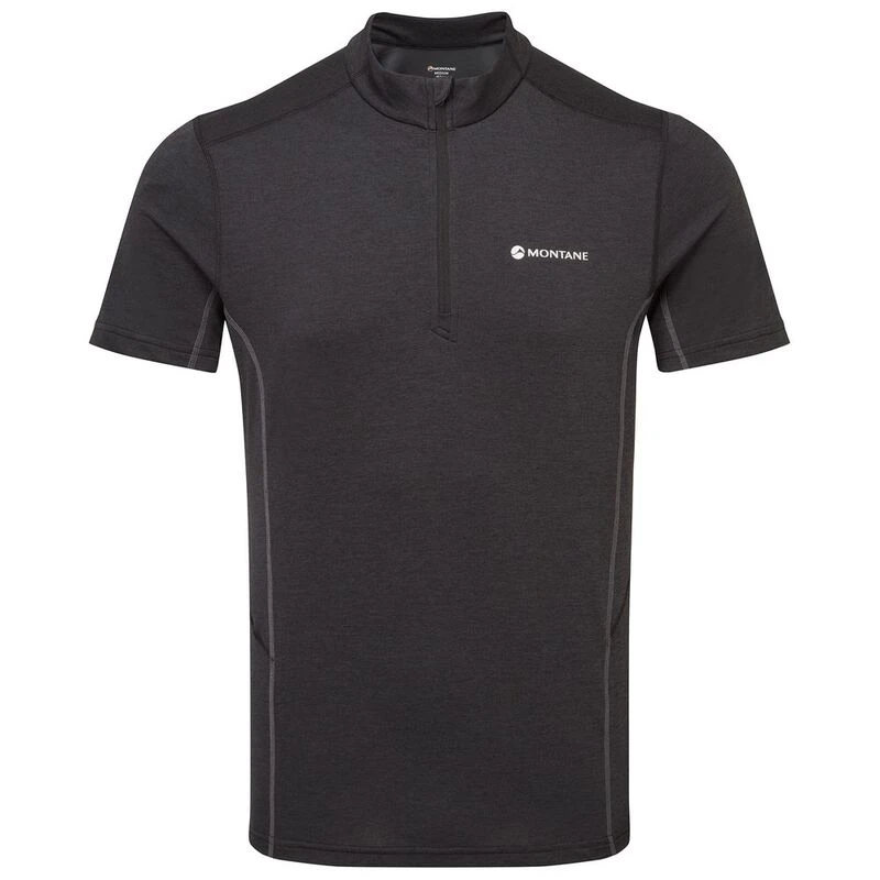 Montane Mens Dart Zip T-Shirt (Black) | Sportpursuit.com