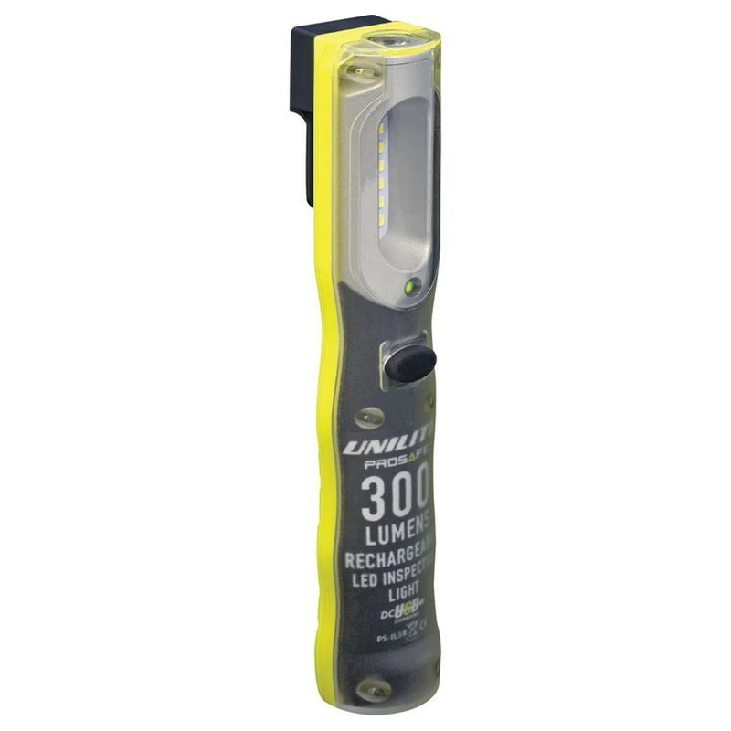 Unilite 300 Lumen LED Rechargeable Inspection Light (Hi-Vis Yellow/Bla