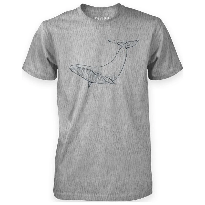 Sutsu Mens Whale Rider T-Shirt (Grey Marl) | Sportpursuit.com