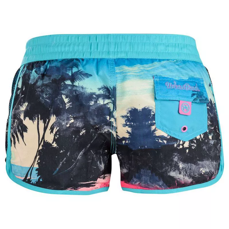 Urban Beach Womens Tropical Beach Shorts (Blue) | Sportpursuit.com